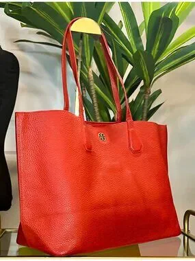 Tory Burch | Bags | Authentic Tory Burch Orangish Red Robinson Shoulder ...